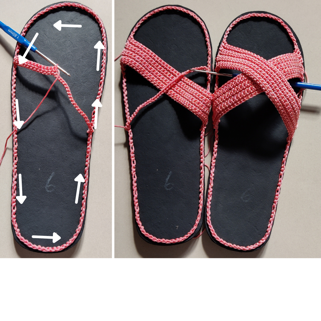 Crochet Criss Cross Slippers – Lu's Handicrafts